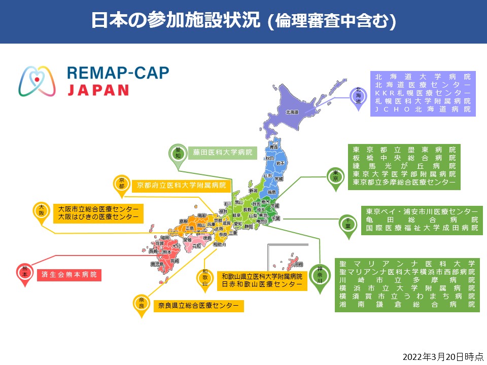 実施施設一覧 – REMAP-CAP Japan